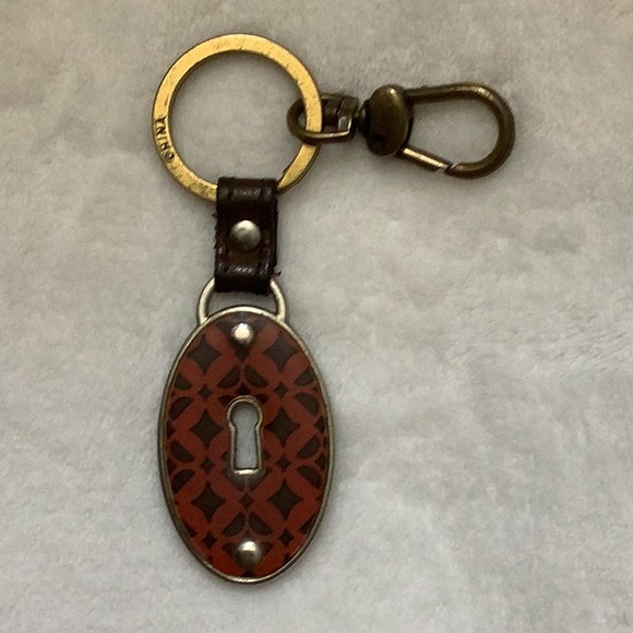 Fossil | Accessories | Vintage Fossil Keyhole Leather Key Fob Wkey Ring ...